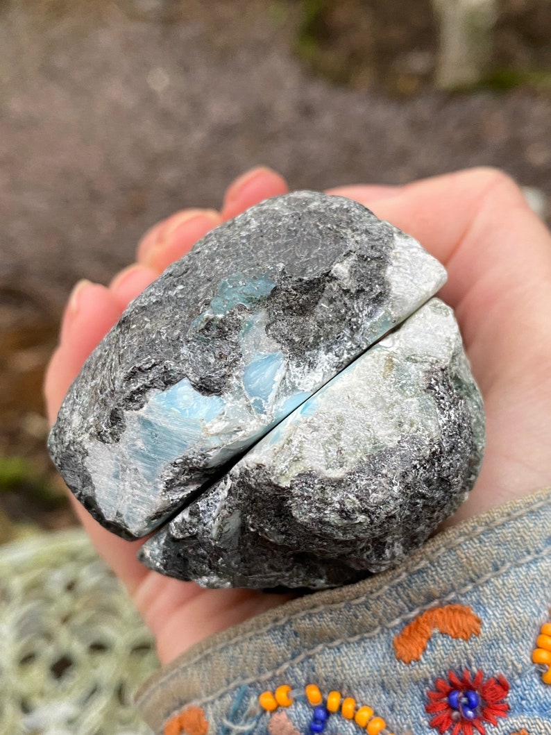 Large Larimar Double Matching Geode Dolphin Stone AAA+ : 3 - Etsy