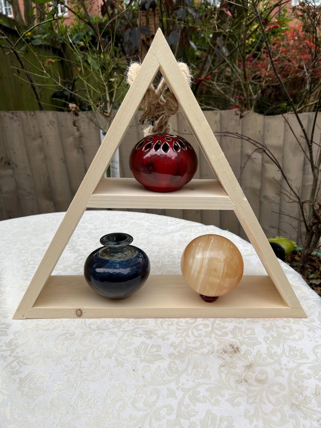 Wooden Pyramid Shelving Shelves Unit Suitable for Freestanding ...