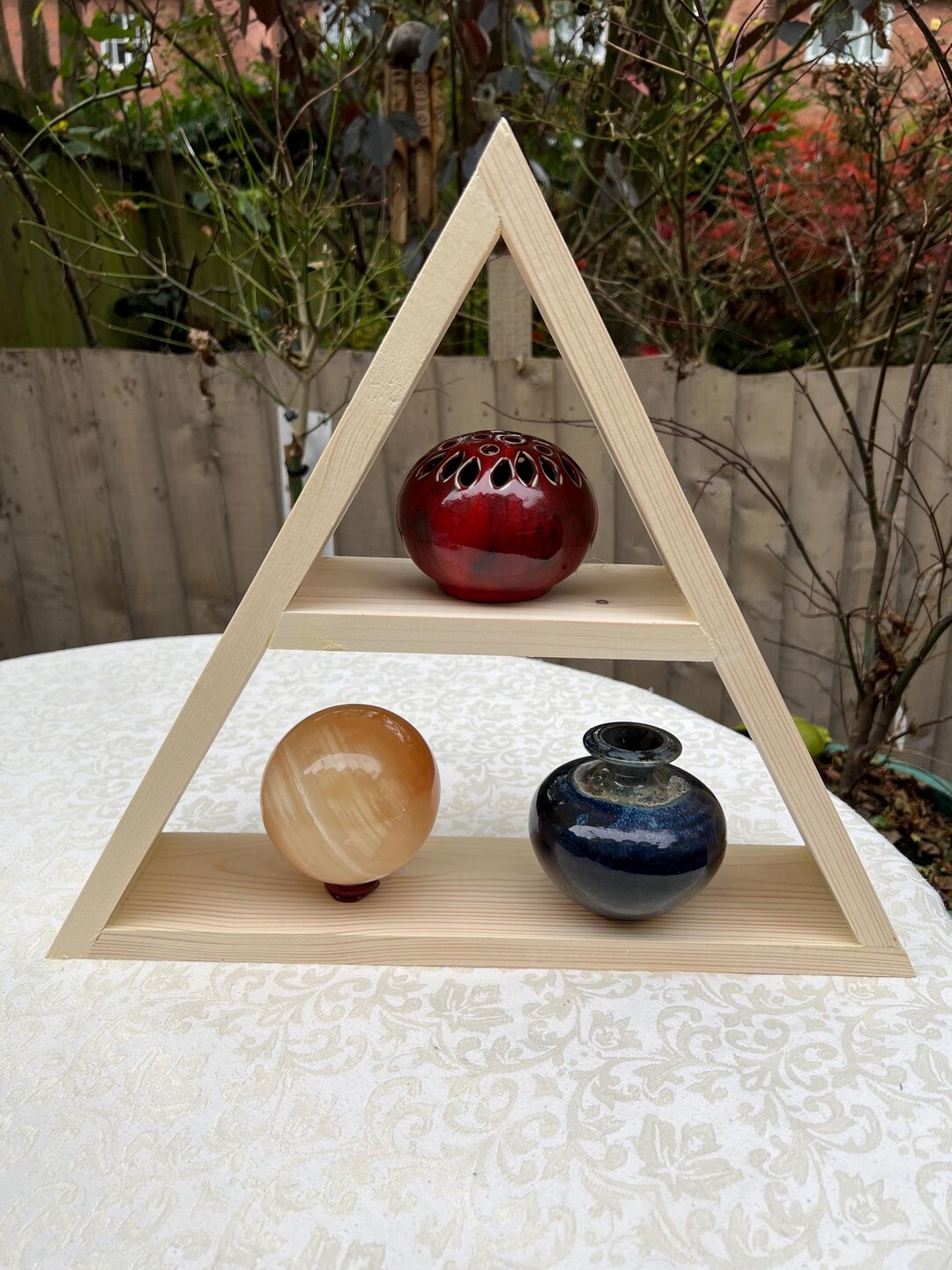 Wooden Pyramid Shelving Shelves Unit Suitable for Freestanding ...