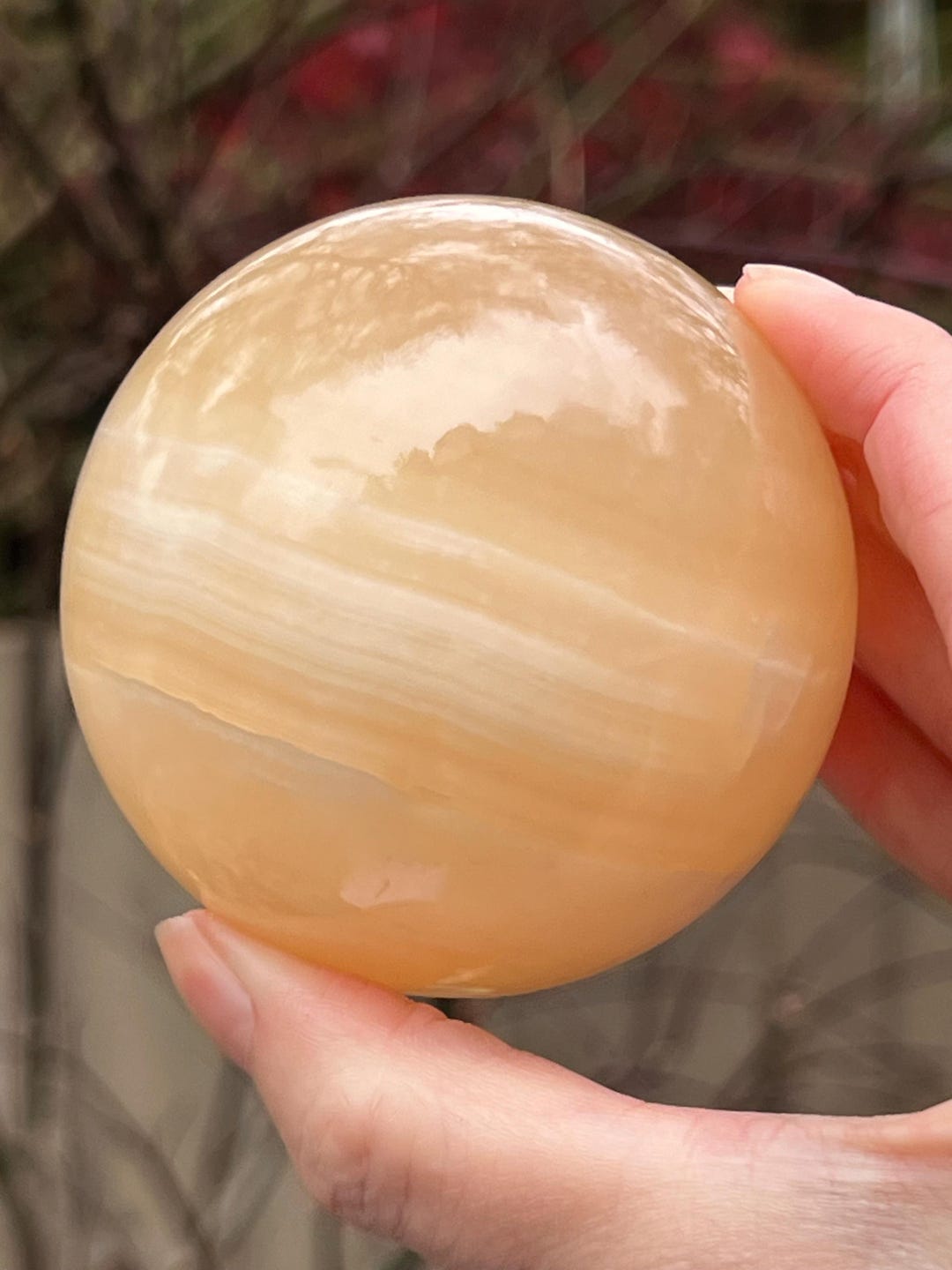 Honey Calcite Crystal Ball AAA+ 472g 69mm 2 - Etsy