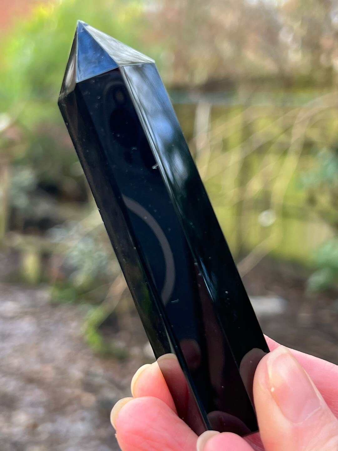 Black Obsidian Point Tower Wand AAA+ Powerful / Creative / Protective ...