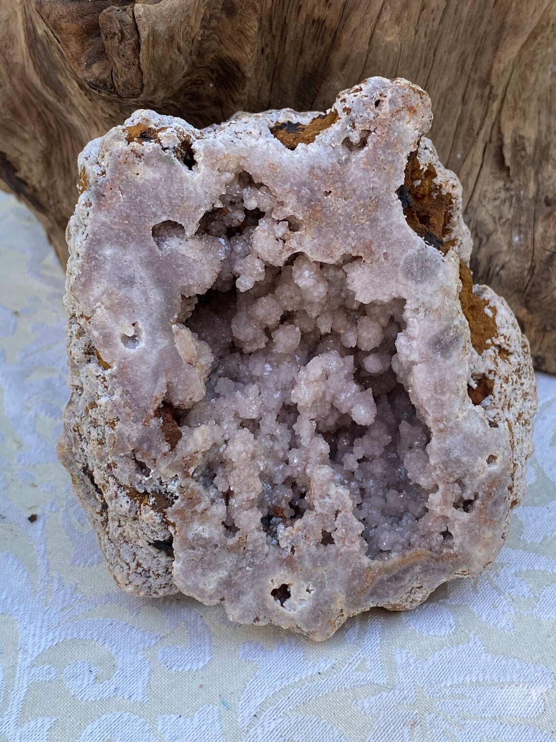 Pink Amethyst Double Druzy Brazilian Large Crystal Geode | Etsy