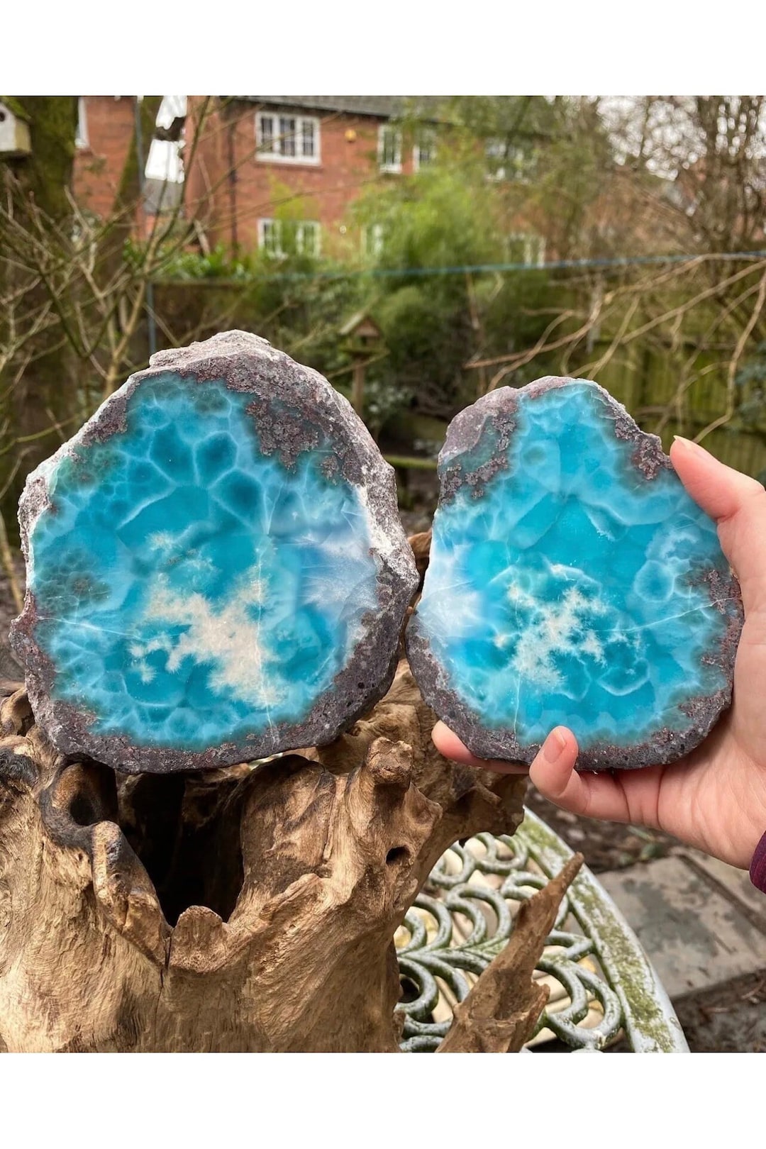 Large Larimar Double Matching Geode Dolphin Stone AAA+ : 3013g - Etsy