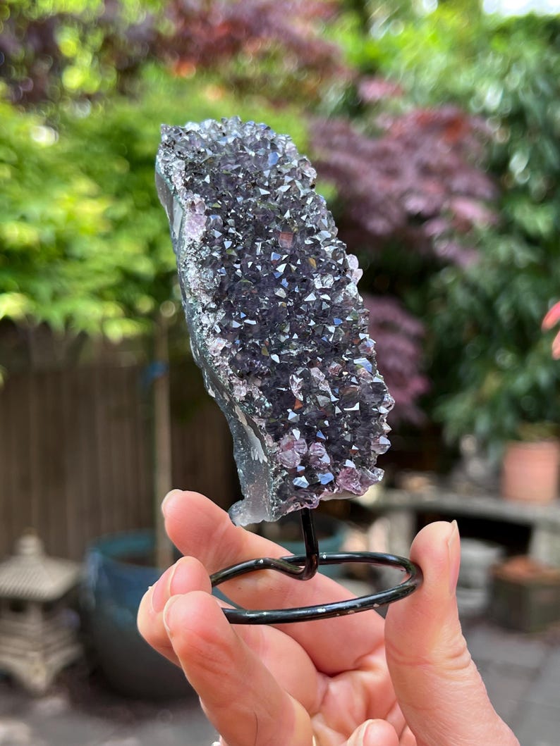 Amethyst Cluster Brazilian AAA+ Deep Purple on a Stand 3 148g - Etsy UK