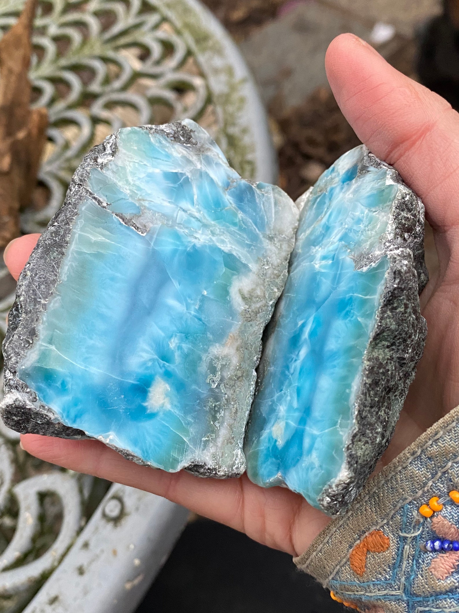 Large Larimar Double Matching Geode Dolphin Stone AAA+ : 3 - Etsy