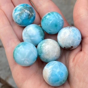 Larimar Ball Deep Blue Dolphin Stone AAA : Peace / Love / Tranquility ...