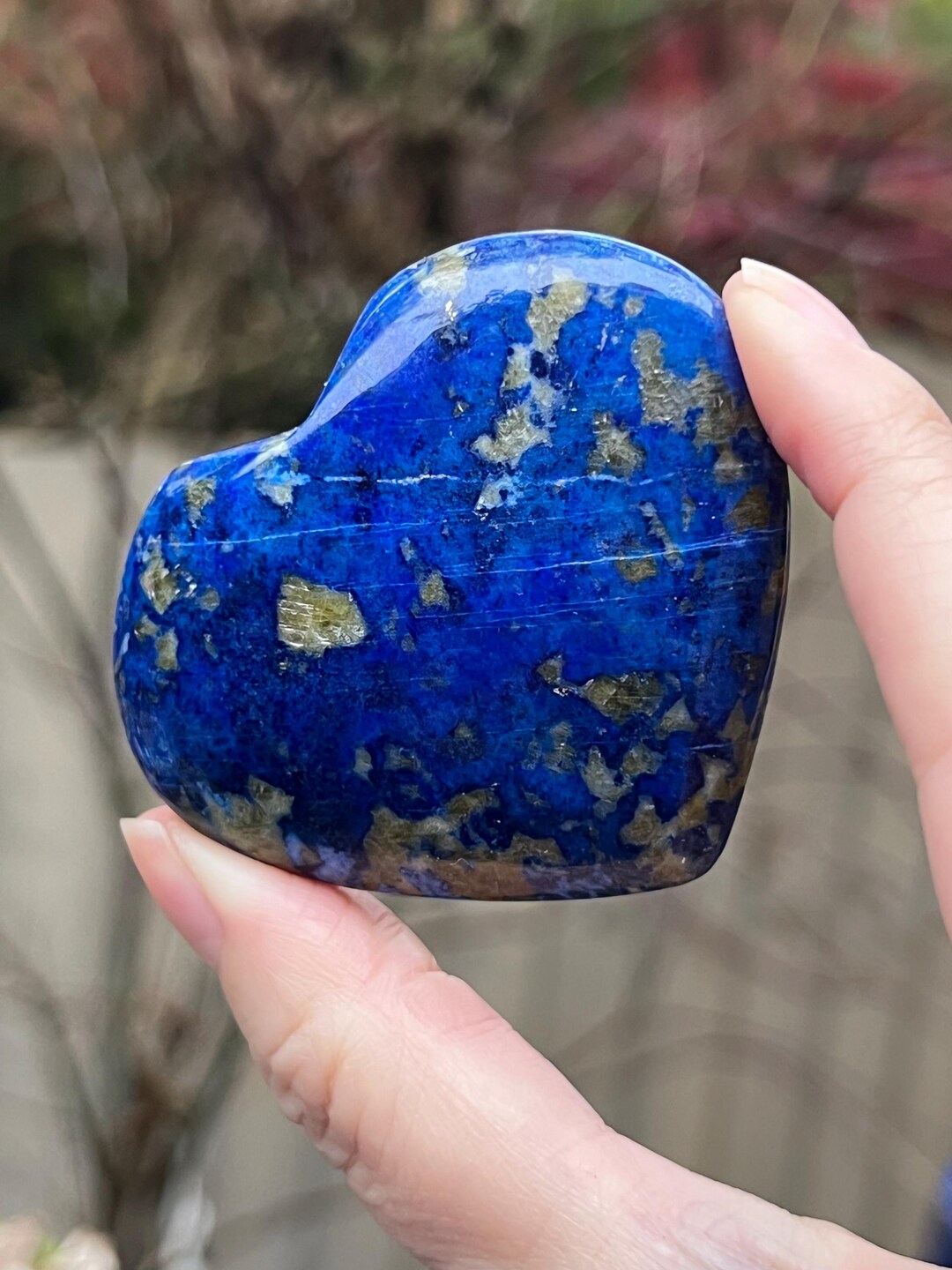 Lapis Lazuli Madani Crystal Heart AAA+ With Calcite and Pyrite 48 80g ...