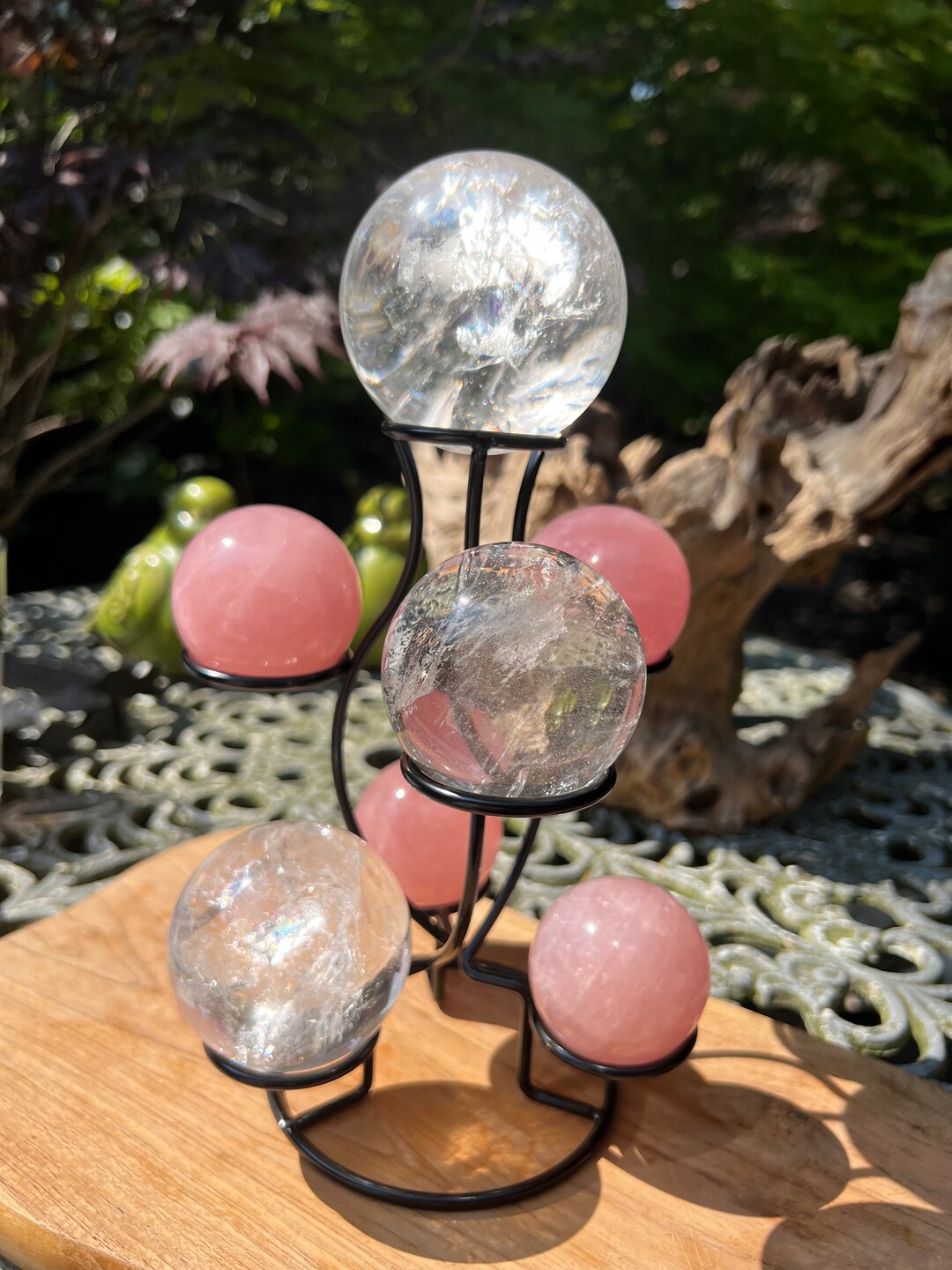 Crystal Ball Holder in Black Metal for 7 Balls - Etsy