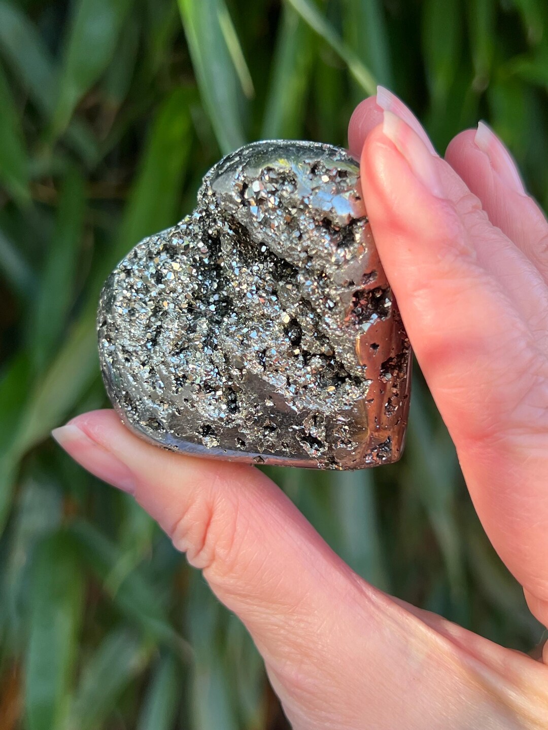 Pyrite Large Crystal Heart AAA+ Abundance / Manifestating / Luck 147g ...