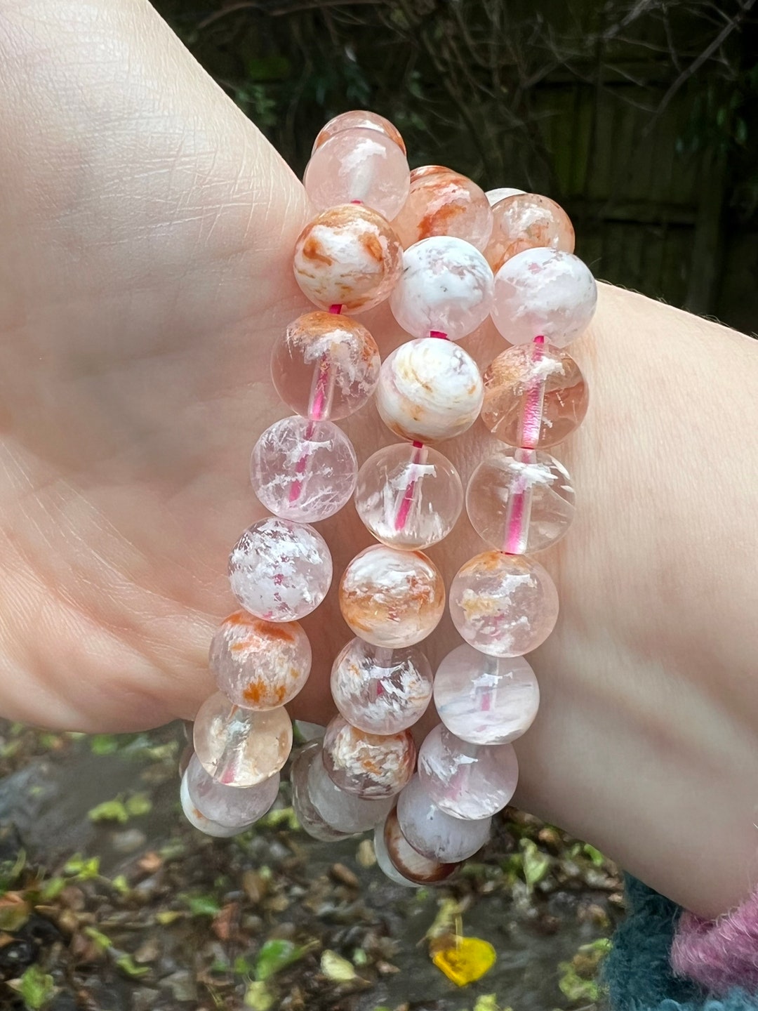 Amphibole Quartz / Angel Wing Phantom Quartz Crystal Bracelet 8mm - Etsy UK