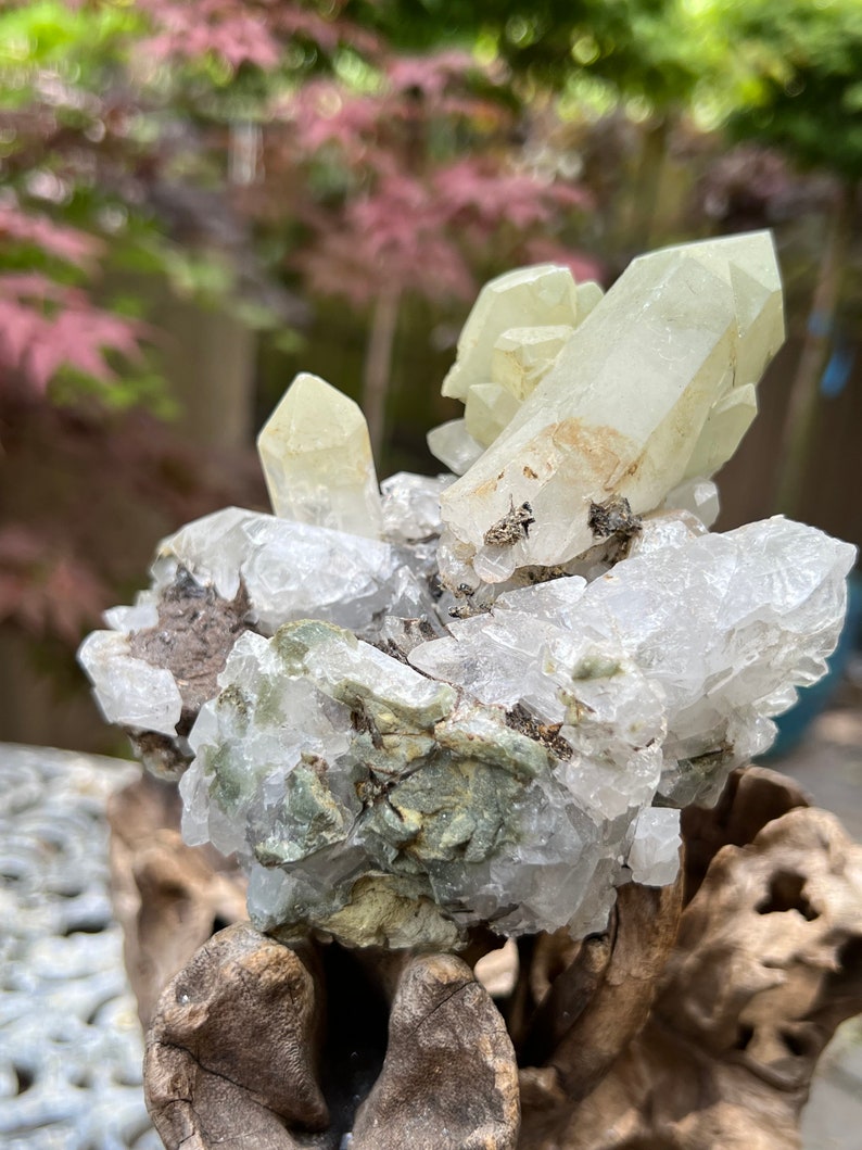 Chlorite Himalayan Green Quartz Cluster AAA+ : Transformation / Growth ...