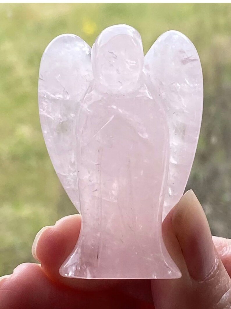 Rose Quartz Large Angel 50mm 27g Heart Chakra Love & Acceptance - Etsy