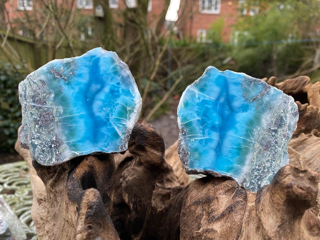 Large Larimar Double Matching Geode Dolphin Stone AAA+ : 1 - Etsy