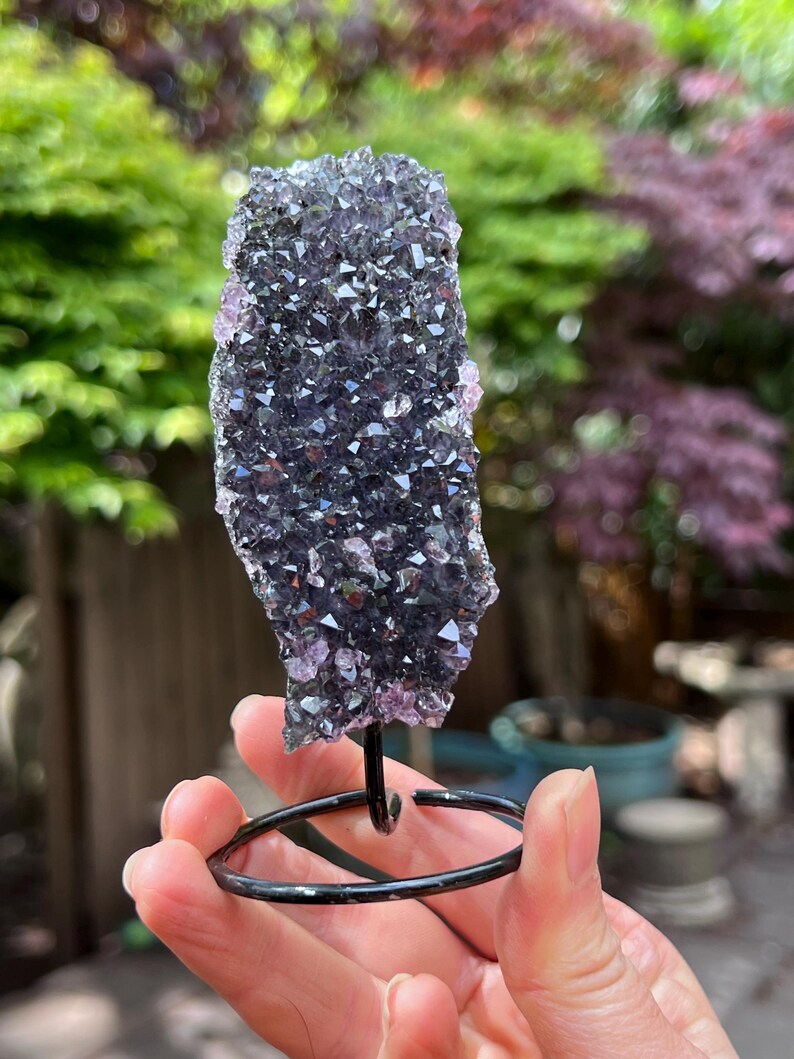 Amethyst Cluster Brazilian AAA+ Deep Purple on a Stand 3 148g - Etsy UK