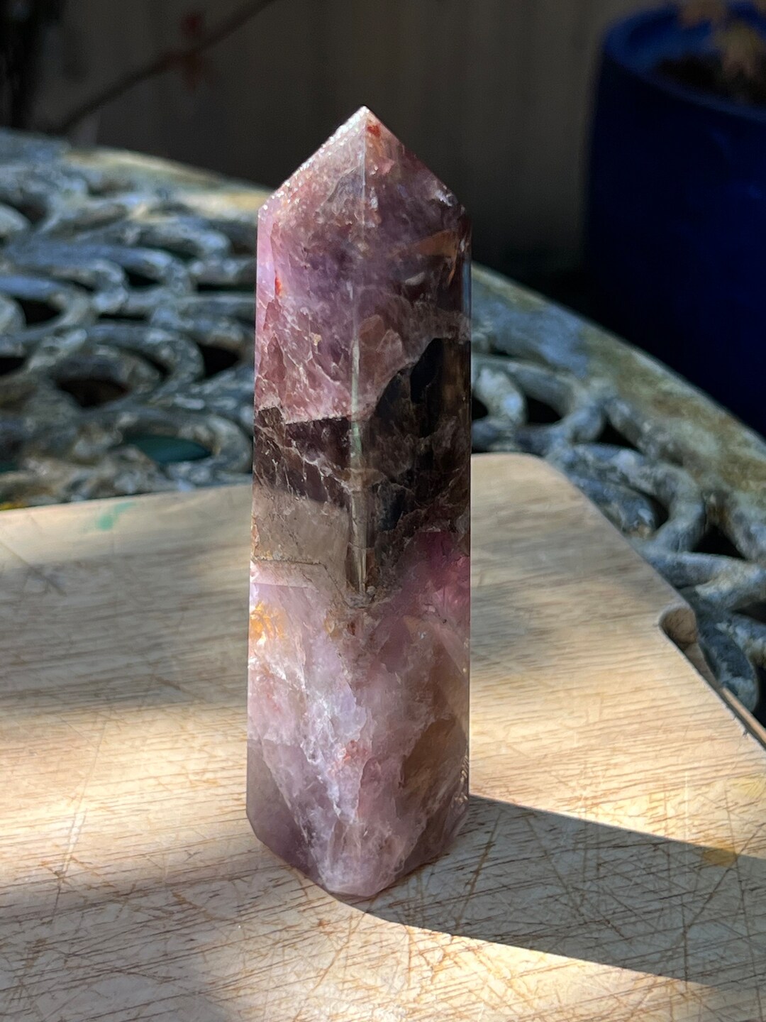 Super Seven Melody Stone 4 Sided Crystal Point Tower Wand 199g 19 AAA ...