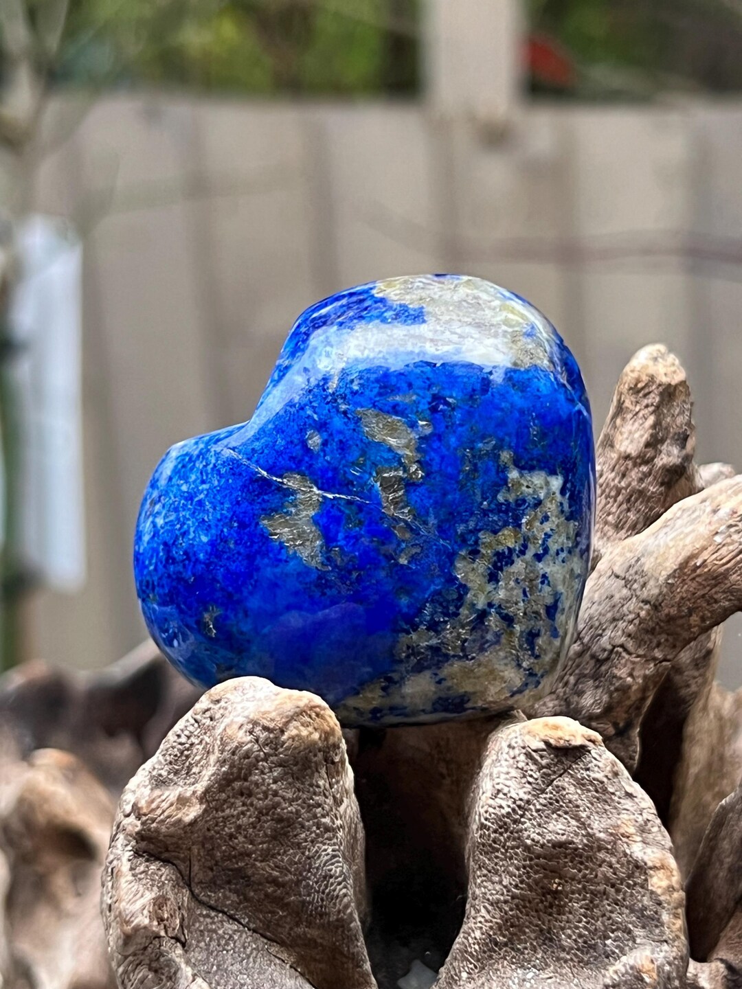 Lapis Lazuli Madani Crystal Heart AAA+ With Calcite and Pyrite 63 88g ...