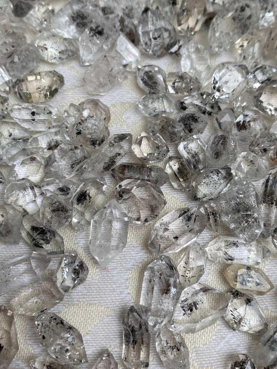 10 + Large Herkimer Diamonds Black Inclusion AAA+ 20g Healing Stone All ...