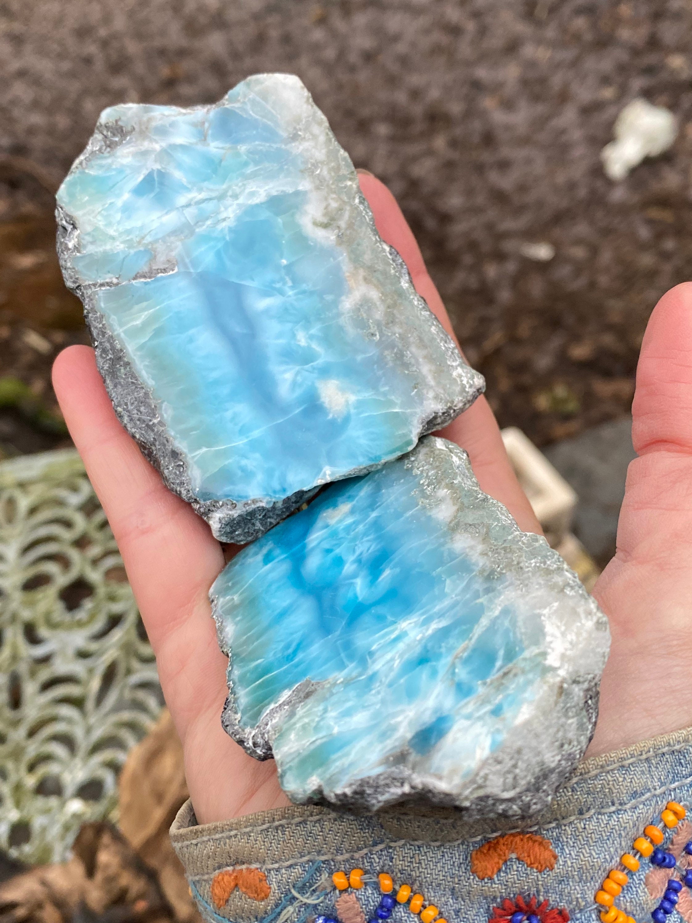 Large Larimar Double Matching Geode Dolphin Stone AAA+ : 3 - Etsy