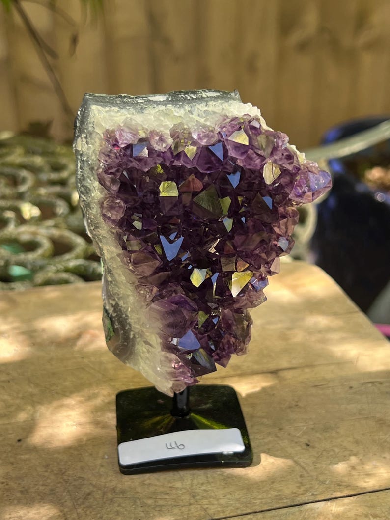 Amethyst Cluster Brazilian AAA+ Deep Purple on a Stand 46 567g - Etsy UK