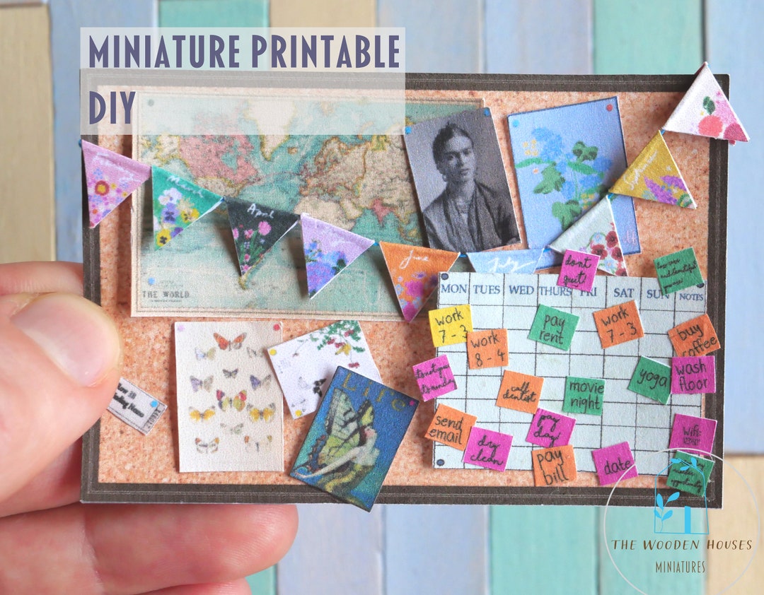 Miniature Cork Board and Calendar Printable Kit in 12th and 6th Scale ...