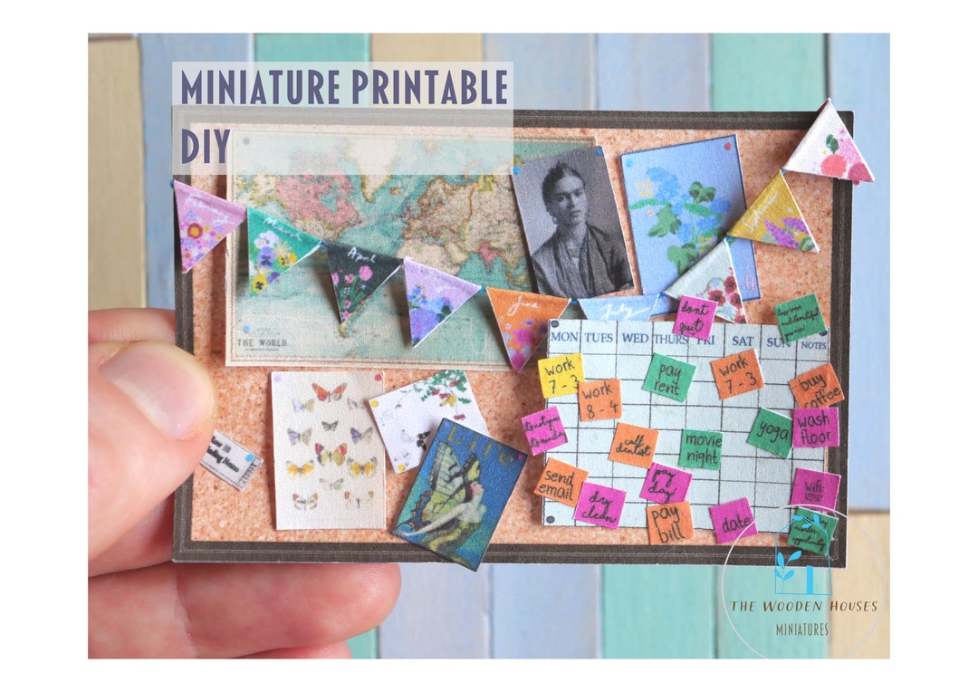 Miniature Cork Board and Calendar Printable Kit in 12th and 6th Scale ...