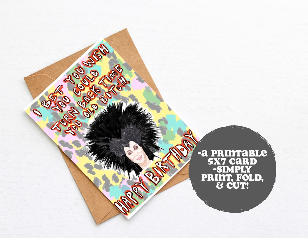 Cher Birthday Card - Etsy