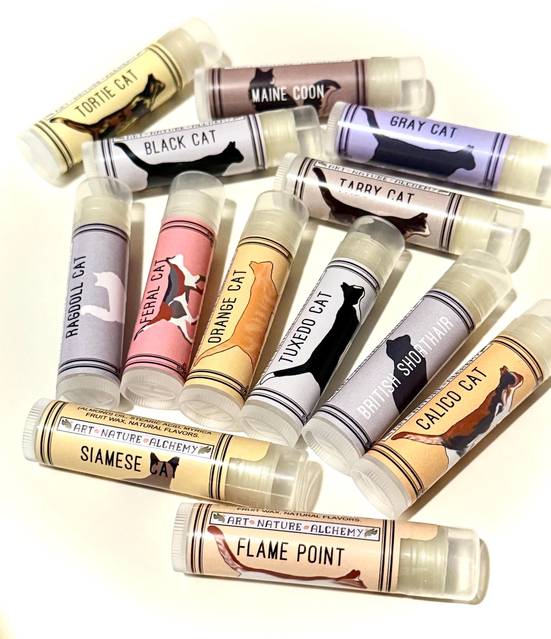 Cat Person Lip Balms (tabby Black Orange Tortie Tuxedo Flame Point ...
