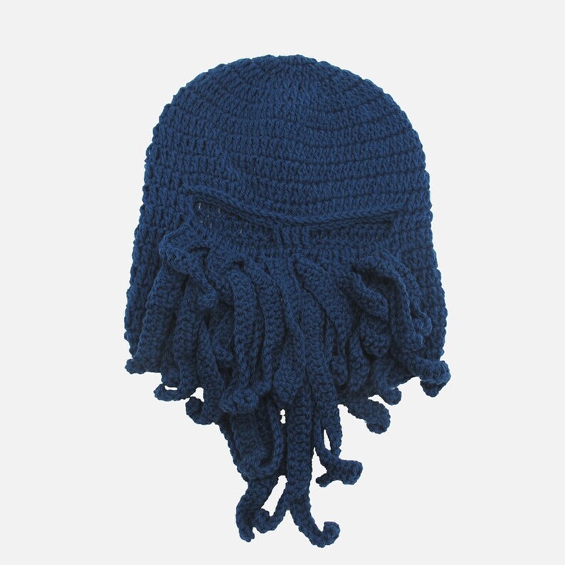 Crochet Men Women Octopus Mask Beard Hat Squid Knit Cosplay | Etsy