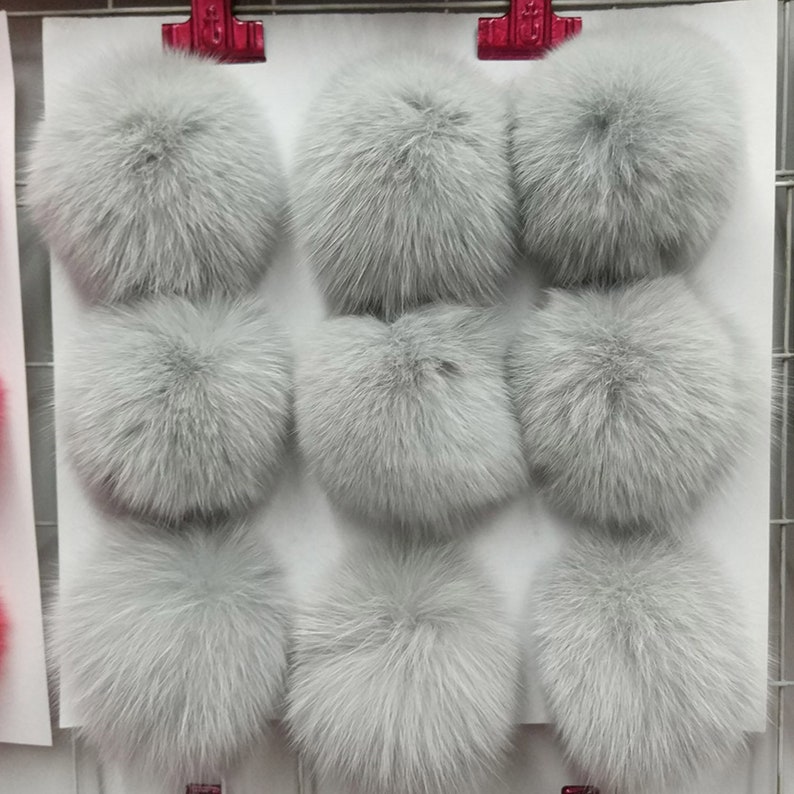 NEW Natural Colorful Real Fox Fur Pom Pom Detachable Genuine | Etsy
