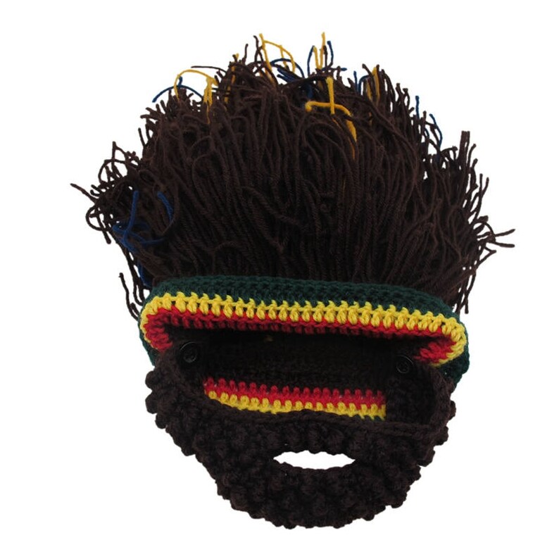 Handmade Mens Rasta Hat with Detachable Beard Jamaica Beanie | Etsy