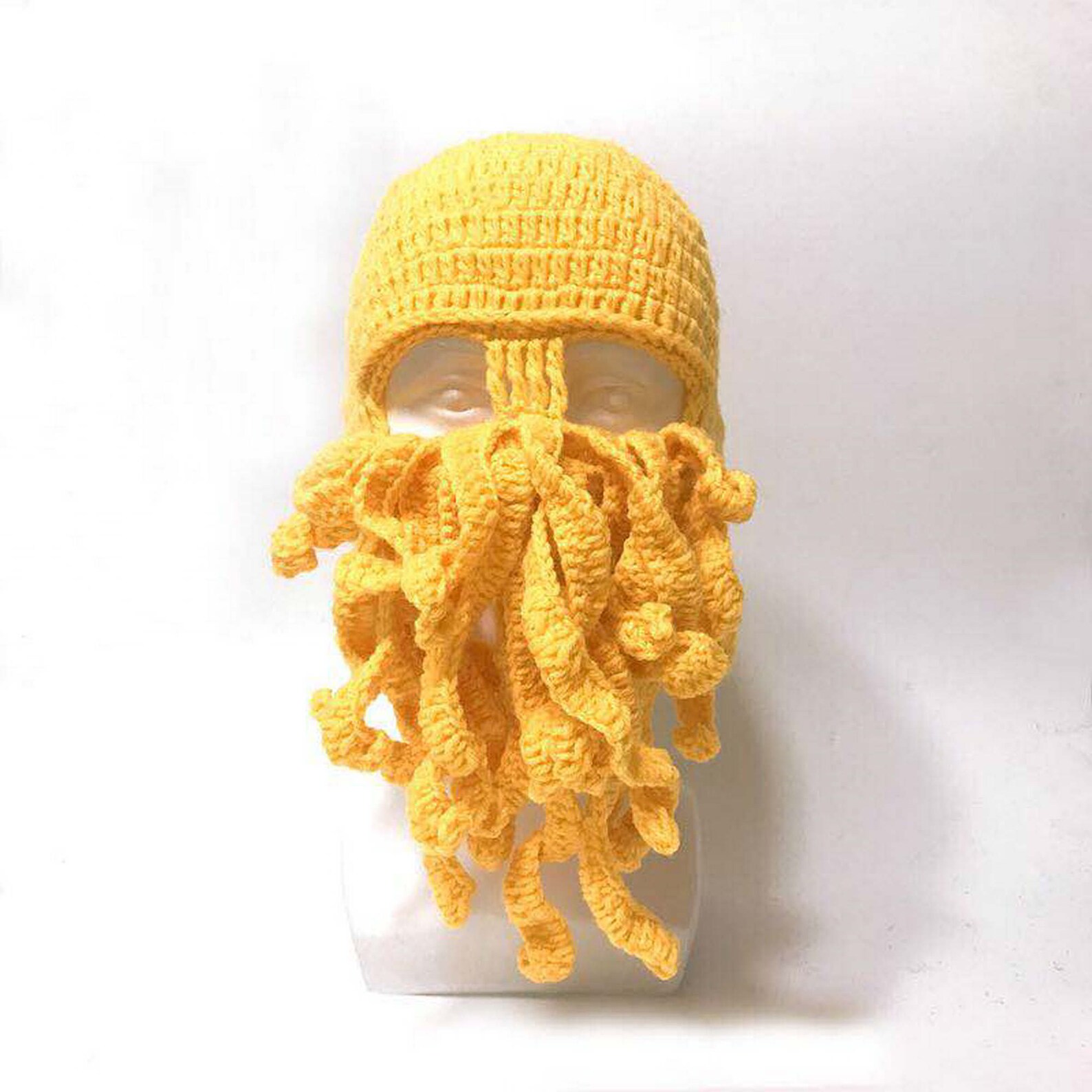 Crochet Men Women Octopus Mask Beard Hat Squid Knit Cosplay - Etsy