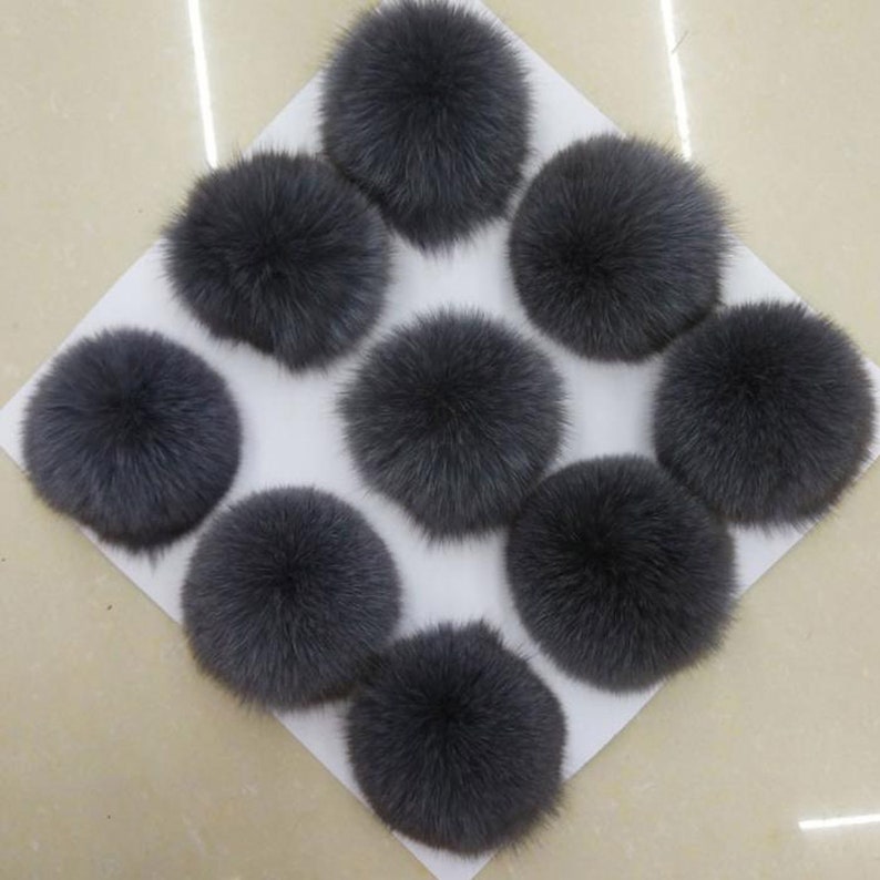 NEW Natural Colorful Real Fox Fur Pom Pom Detachable Genuine | Etsy