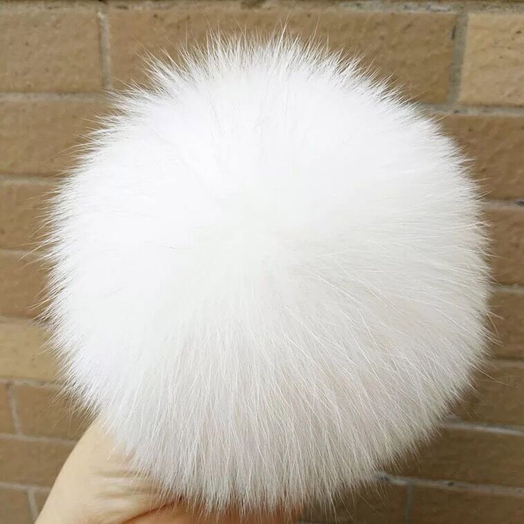 NEW Natural Colorful Real Fox Fur Pom Pom Detachable Genuine - Etsy