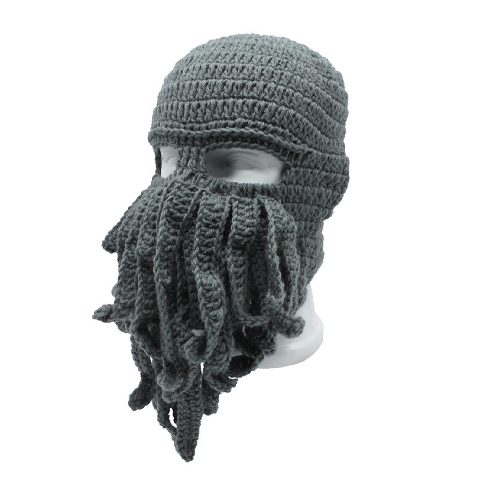 Crochet Men Women Octopus Mask Beard Hat Squid Knit Cosplay - Etsy