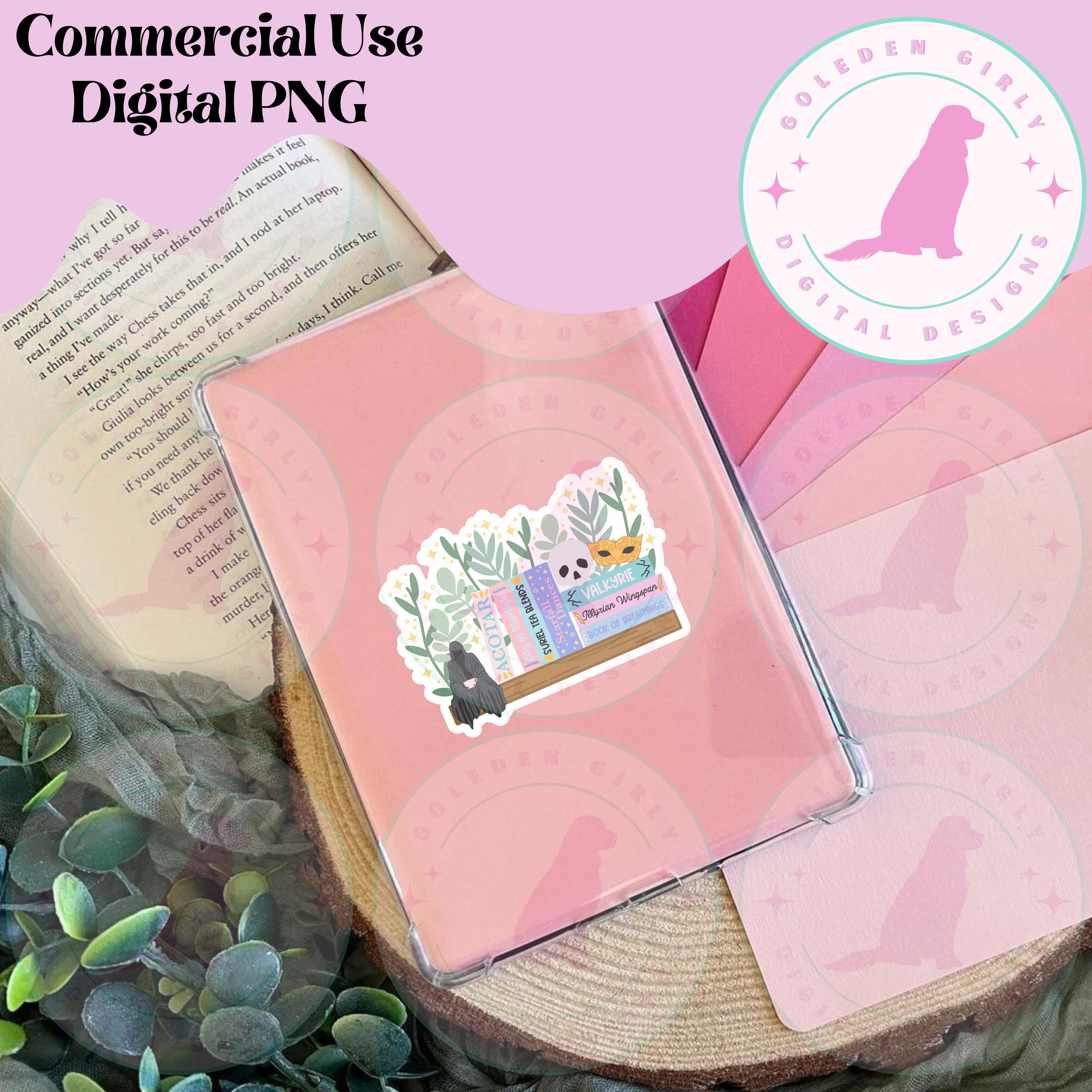 ACOTAR Book Shelf Sticker Png, Acotar Suriel, Valkyrie Training Book ...