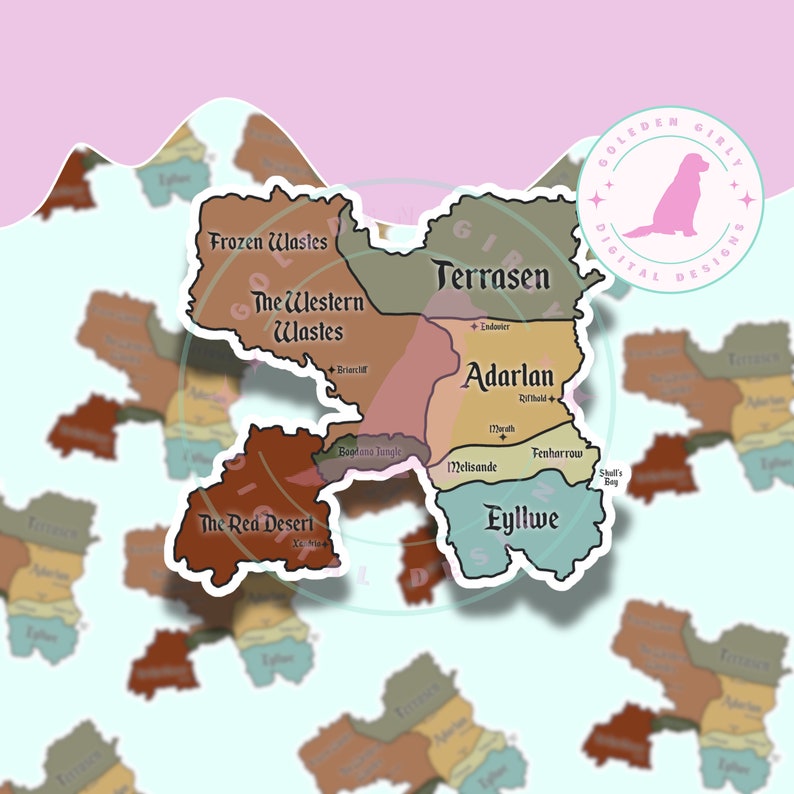 Erilea Map Sticker Png, Acotar Sticker Png, TOG Sticker Png, Digital ...