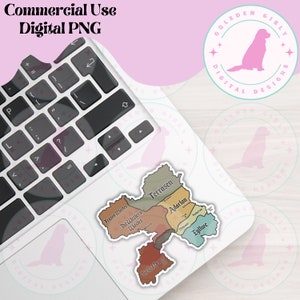 Erilea Map Sticker Png, Acotar Sticker Png, TOG Sticker Png, Digital ...