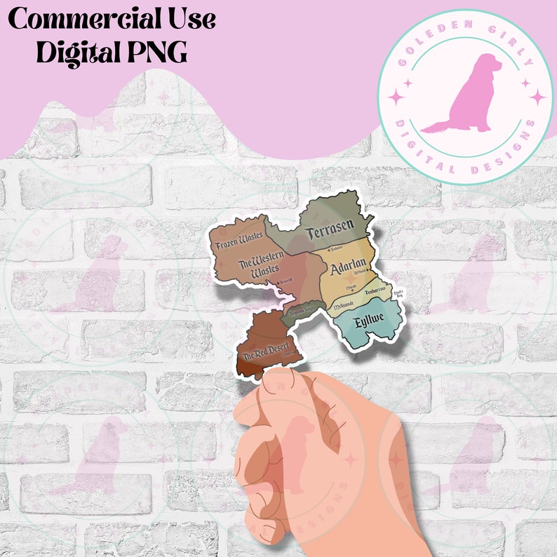 Erilea Map Sticker Png, Acotar Sticker Png, TOG Sticker Png, Digital ...