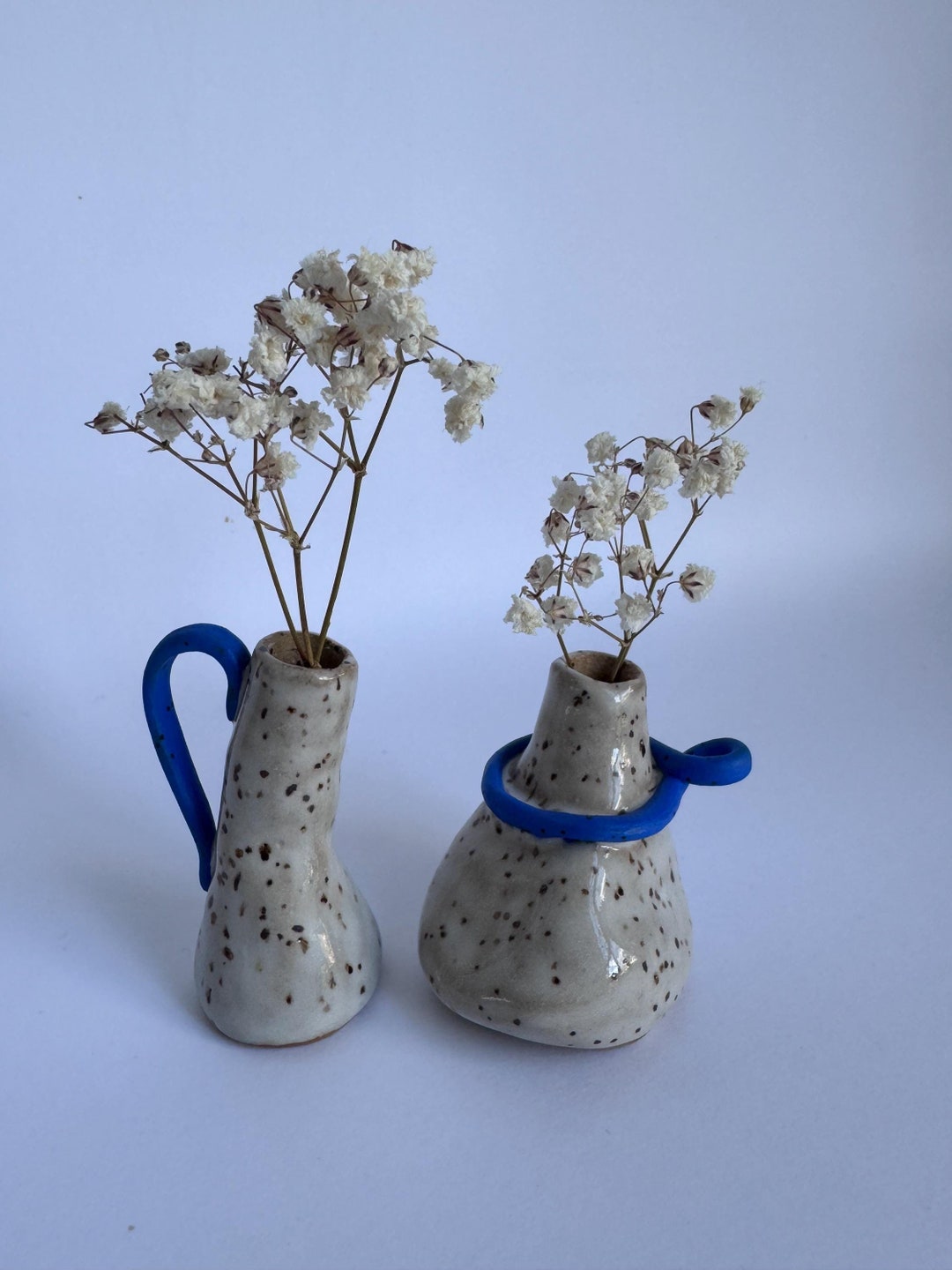 Miniature Decorative Bud Vases – Set of 2 Speckled Clay Bud Vases ...
