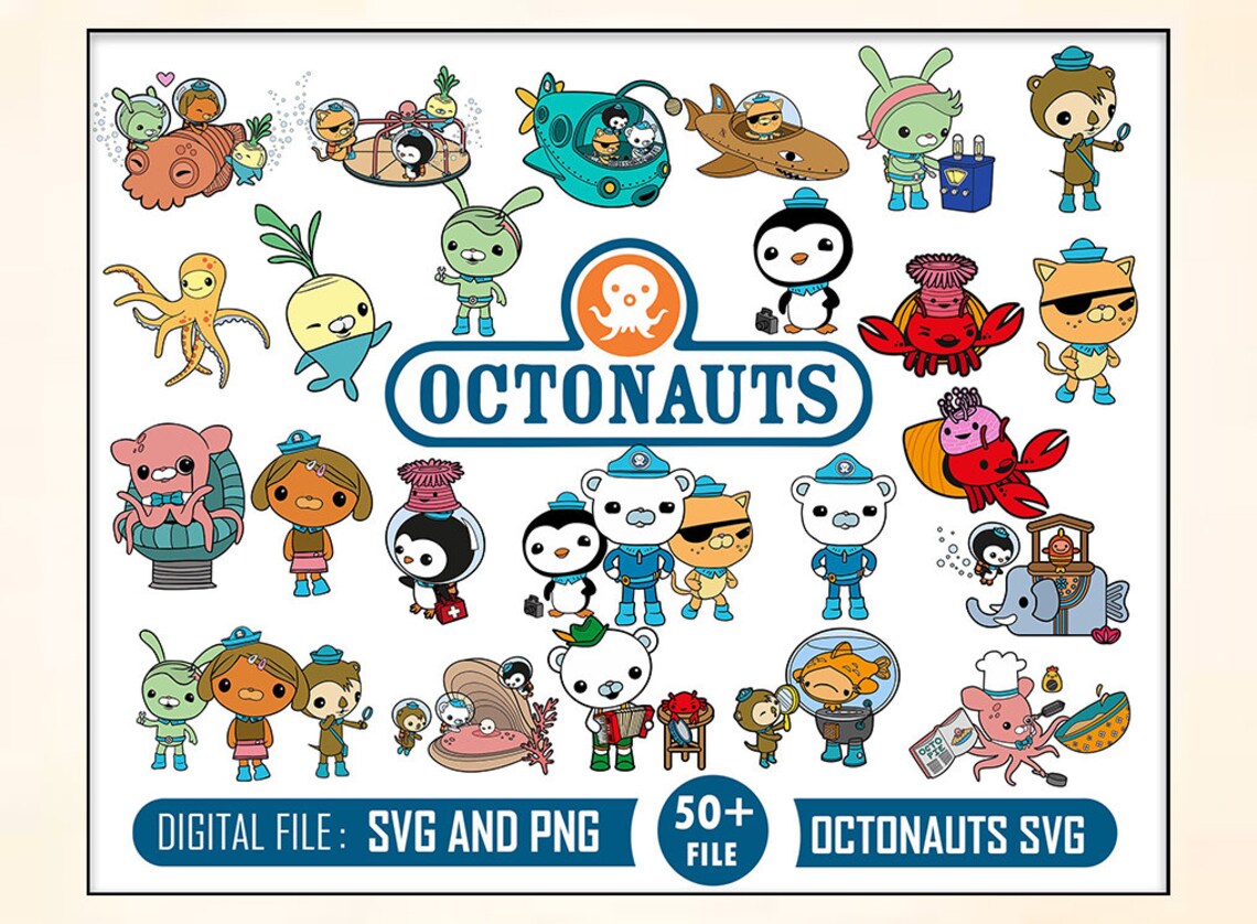 50 Octonauts Svg for Cricut, Octonauts Png, Octonauts Clipart, Birthday ...