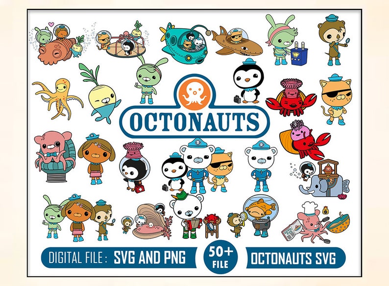 50 Octonauts Svg for Cricut, Octonauts Png, Octonauts Clipart, Birthday ...