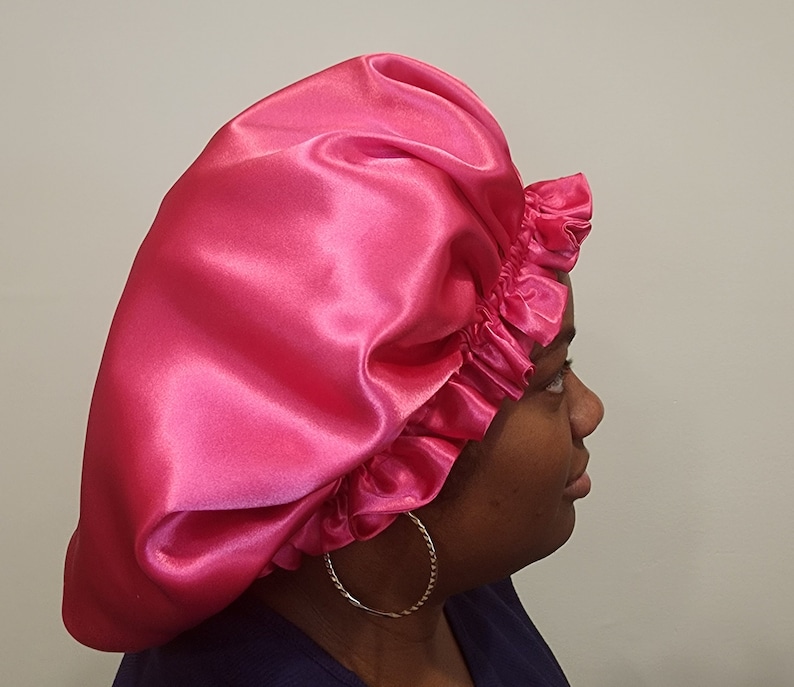 Custom Satin Hair Bonnet, Satin Hair Bonnet, Double-layer Reversible ...