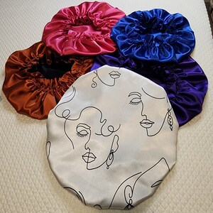 Custom Satin Hair Bonnet, Satin Hair Bonnet, Double-layer Reversible ...