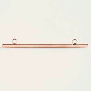 Shiny Pink Rose Gold Long Bar Connector Charm- 22k Gold Plated Sterling ...