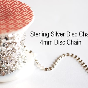 Sterling Silver 4mm Round Disc Chain- 925 Sterling Silver Round Disc ...