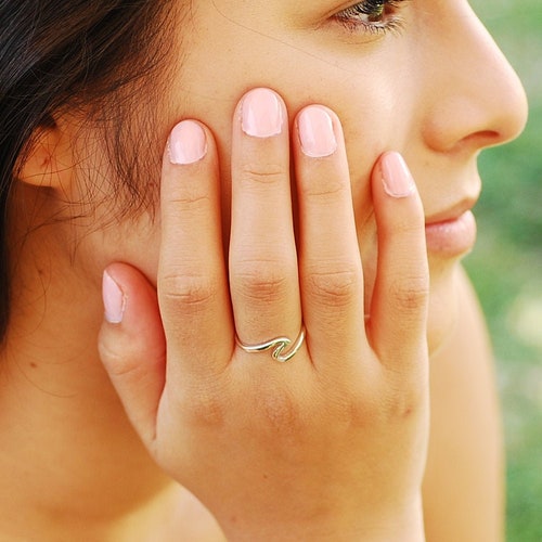 Matte Gold Adjustable Wave Ring Nalu Ring Ocean Ring Tidal - Etsy