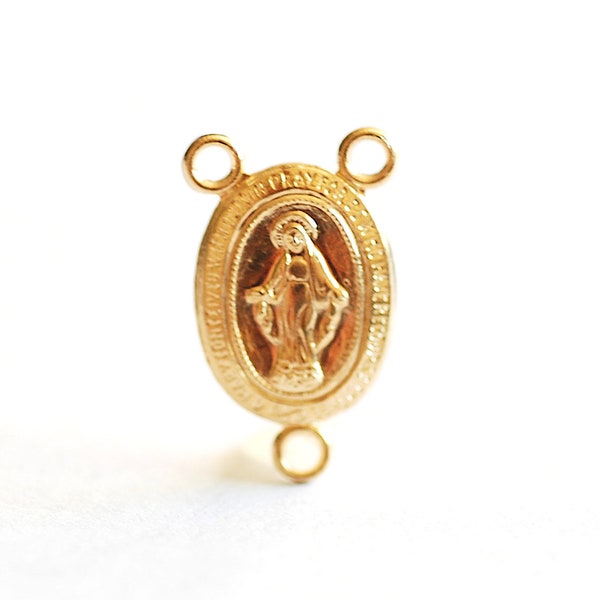 Mother Mary Rosary Charm Gold - Etsy