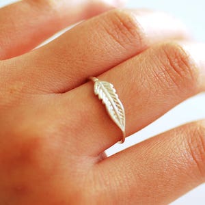 Sterling Silver Angel Feather Ring, Adjustable, U.K. Size L-R U.S. Size ...