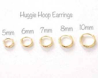 Gold Huggie Earrings | Etsy