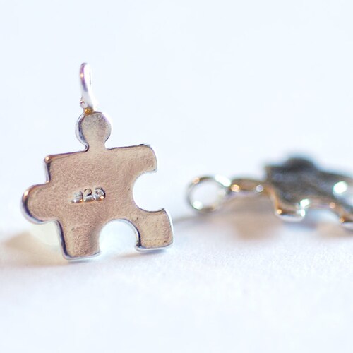 Silver Puzzle Charm 925 Sterling Silver Puzzle Piece Pendant - Etsy